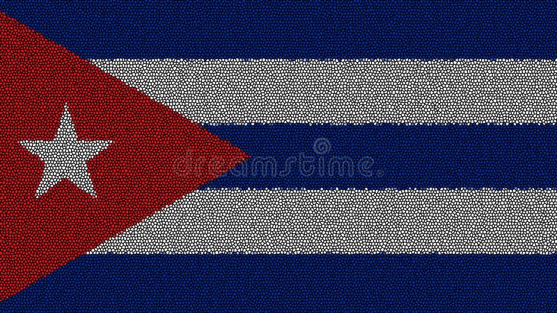Cuba Flag in an Abstract Mosaic Style, Creative Geometric Tile Patterns ...