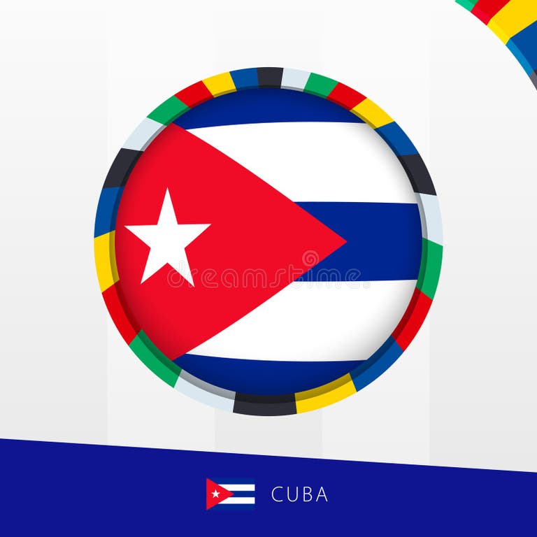 Cuba Flag with Colorful Circle Border Stock Vector - Illustration of ...