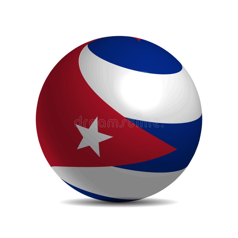 Cuba Flag on a 3d Ball with Shadow Stock Vector - Illustration of ...
