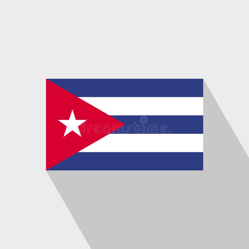 Cuba Flag Long Shadow Design Vector Stock Vector - Illustration of ...