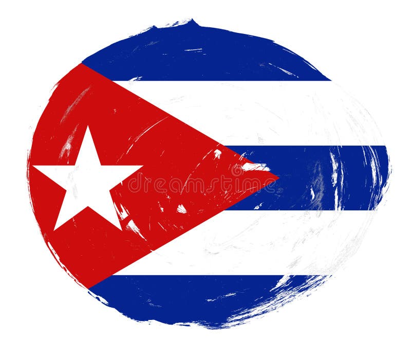 Cuba Flag Painted on a Distressed White Stroke Brush Background Stock ...