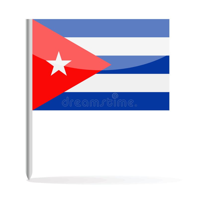 Cuba Flag Pin Vector Icon stock illustration. Illustration of icons ...