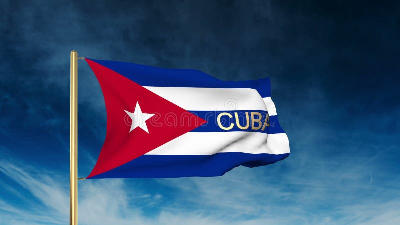 Cuba Flag Slider Style with Title. Waving in the Stock Video - Video of ...