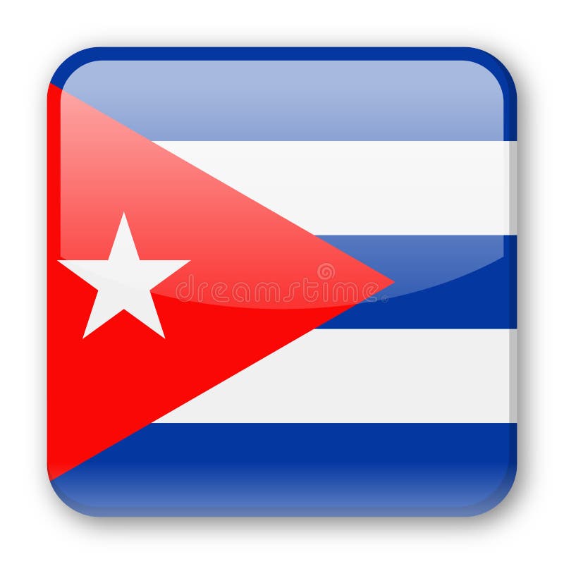 Cuba Flag Vector Square Icon Stock Illustration - Illustration of cuba ...