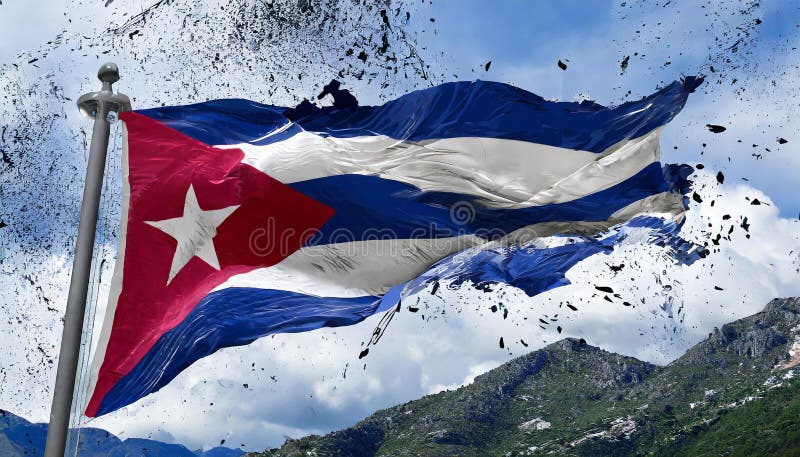 Cuba Flag Waving on the Wind Stock Illustration - Illustration of cuba ...