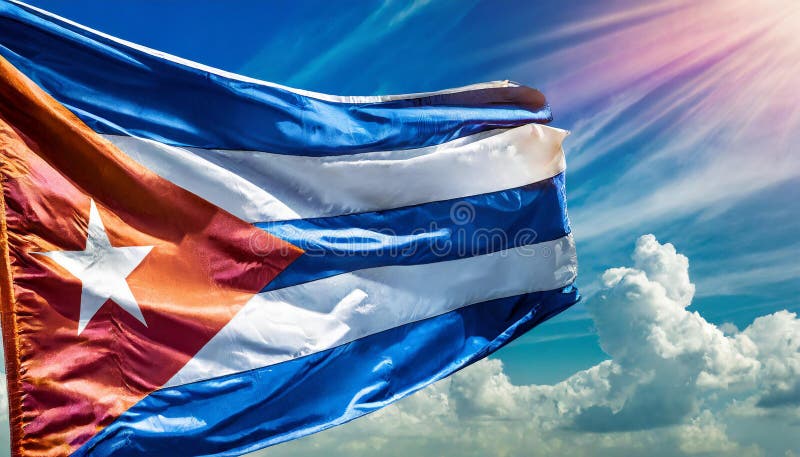 Cuba Flag Waving on the Wind Stock Illustration - Illustration of ...