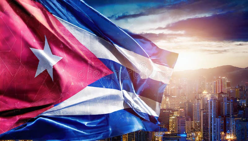 Cuba Flag Waving on the Wind Stock Illustration - Illustration of wind ...