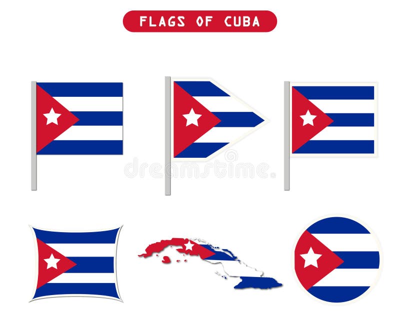 Cuba Flags on Many Objects Illustration Stock Vector - Illustration of ...