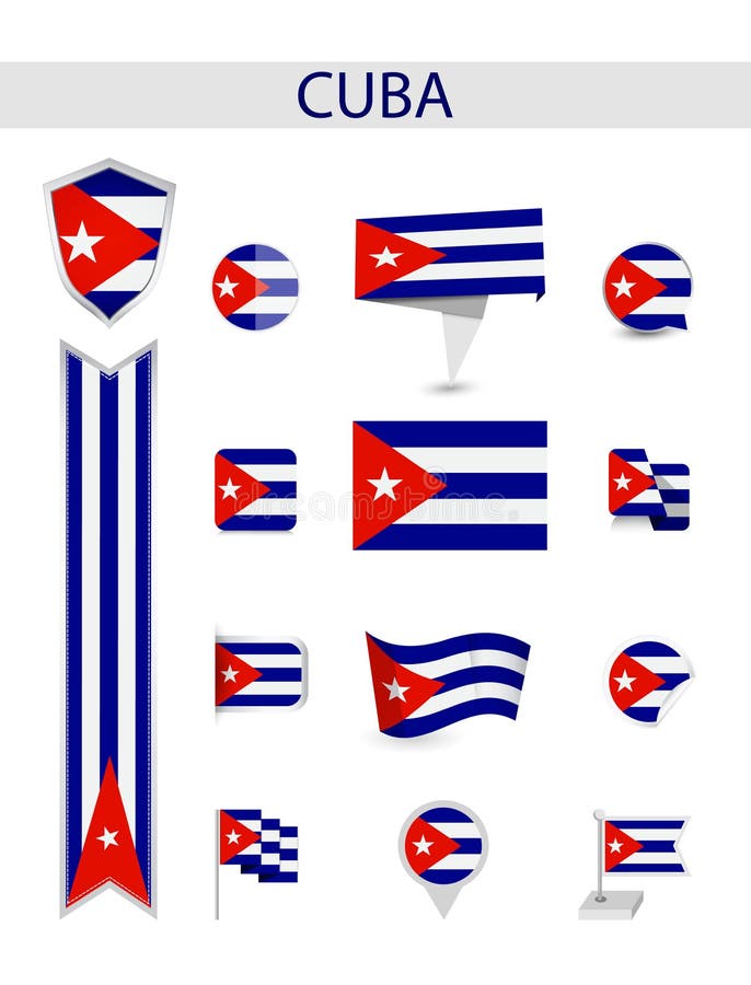 Cuba sticker flat design. stock vector. Illustration of region - 96893181