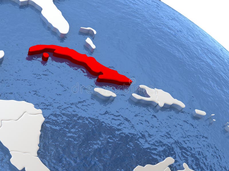 Cuba on globe stock illustration. Illustration of international - 84445383