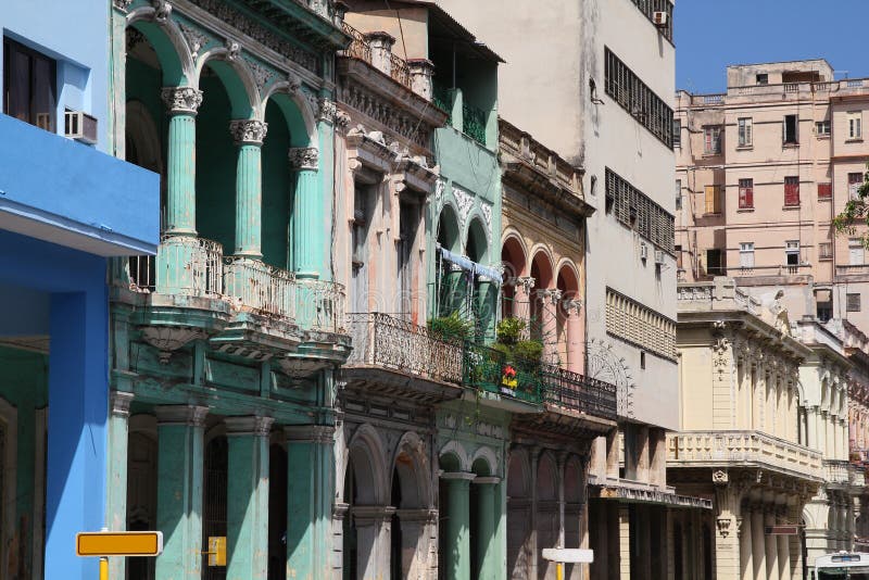 Colorful Buildings in Havana Editorial Stock Image - Image of summer ...