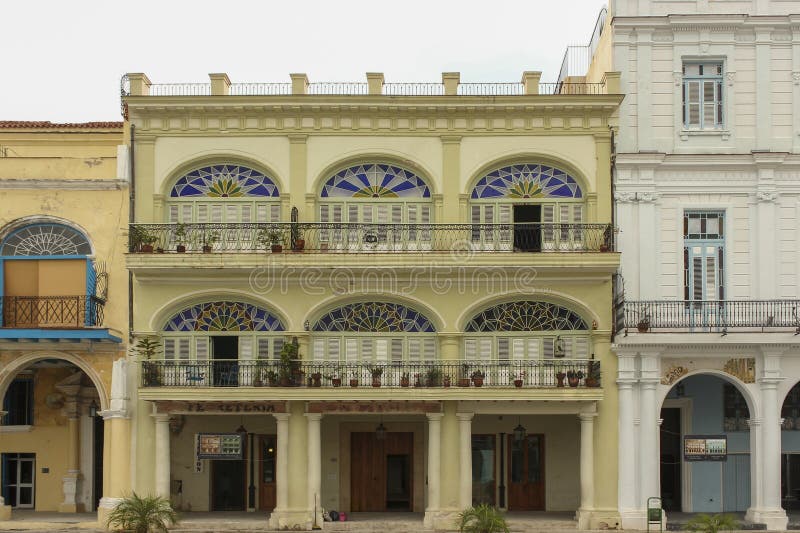 Cuba - Havana - Casa De Manuel - Historic Colonial Facade Stock Photo ...