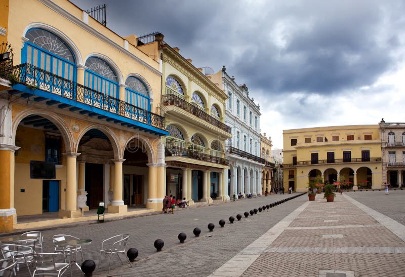 Cuba. Havana. Square at Center of the Old City Stock Image - Image of ...