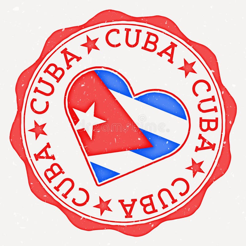 Cuba heart flag logo. stock vector. Illustration of postal - 268226419
