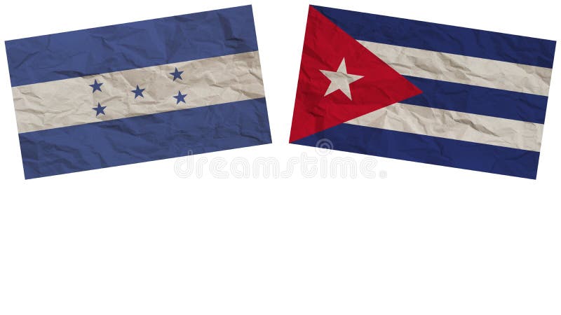Cuba and Honduras Flags Together Paper Texture Illustration Stock ...
