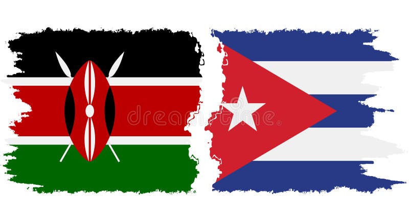 Cuba and Kenya Grunge Flags Connection Vector Stock Vector ...