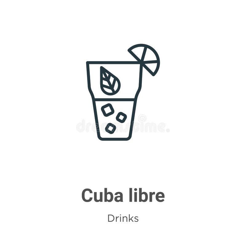 Cuba Libre Outline Vector Icon. Thin Line Black Cuba Libre Icon, Flat Vector Simple Element ...