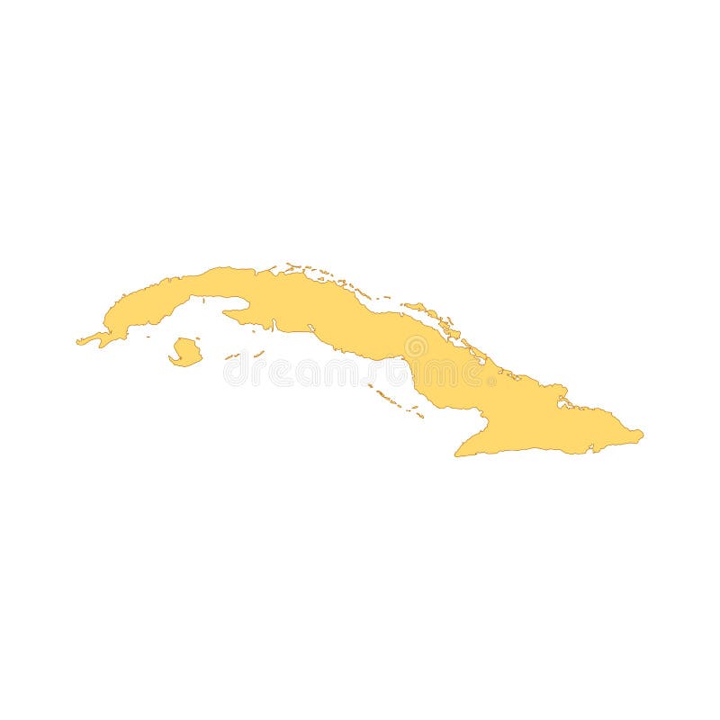 Cuba Map Color Line Element. Border of the Country Stock Vector ...