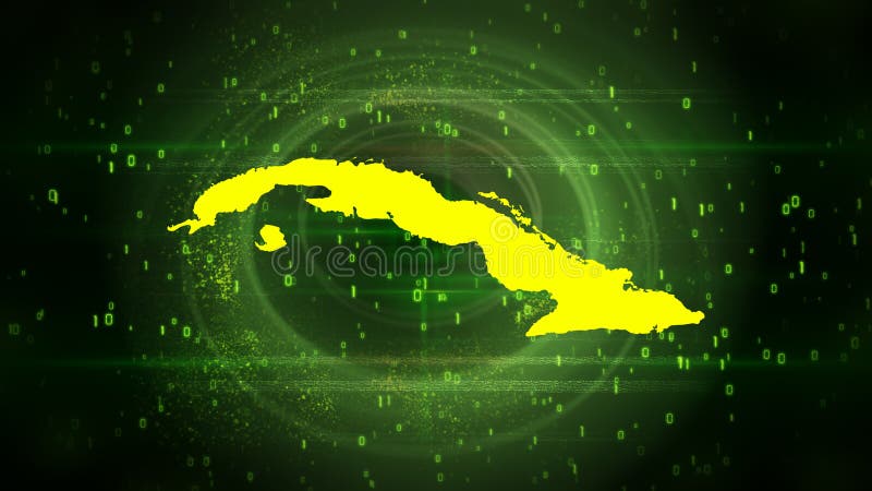 Cuba Map on Digital Background Stock Illustration - Illustration of ...
