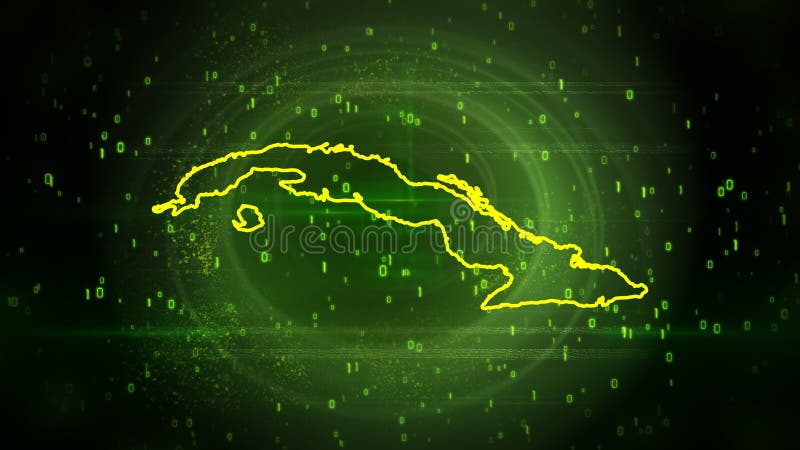 Cuba Map on Digital Background Stock Illustration - Illustration of ...