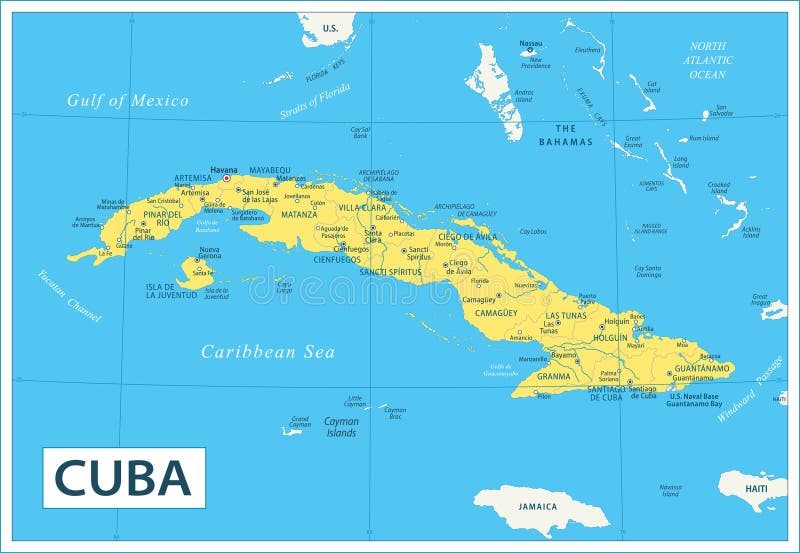 Cuba Map - Highly Detailed Vector Illustration Stock Vector ...