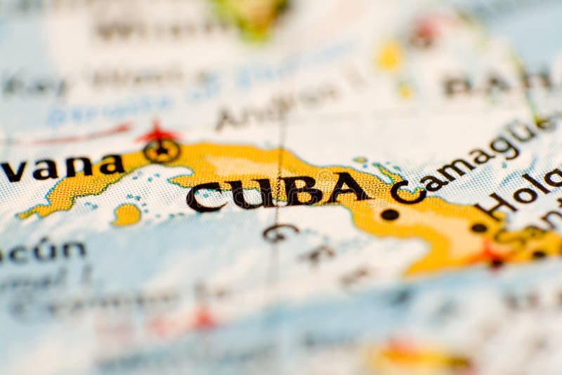 Cuba on the map. stock photo. Image of world, geography - 247082456