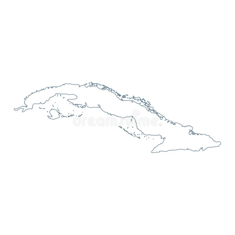 Cuba Map - Vector Contour Illustration Stock Illustration ...