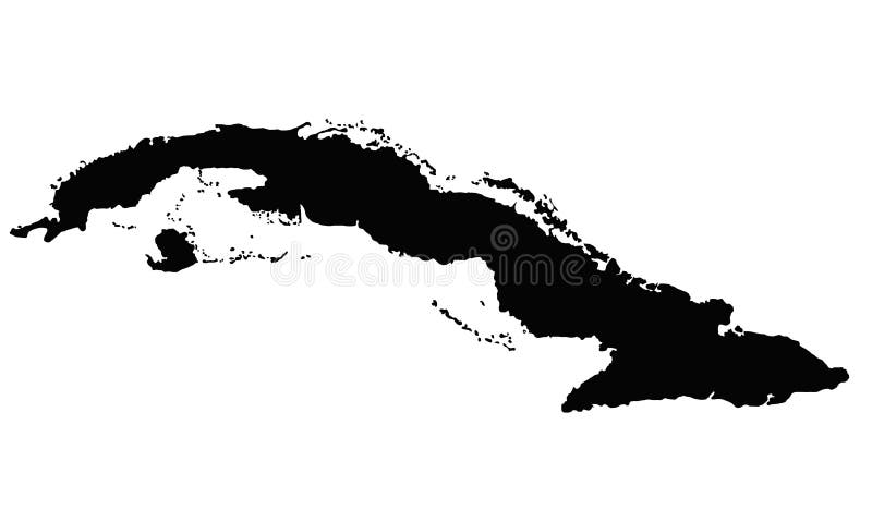 Cuba Outline Map Country Shape National Borders State Island Stock ...