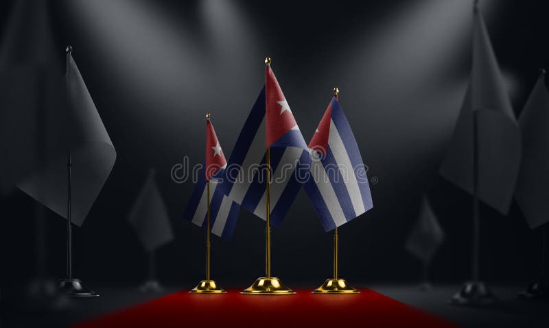 The Cuba National Flag on the Red Carpet Stock Photo - Image of ...