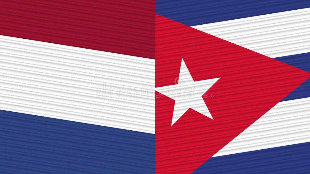 Cuba and Netherlands Two Half Flags Together Stock Illustration ...