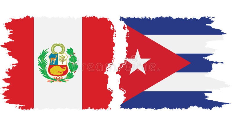 Cuba and Peru Grunge Flags Connection Vector Stock Vector ...