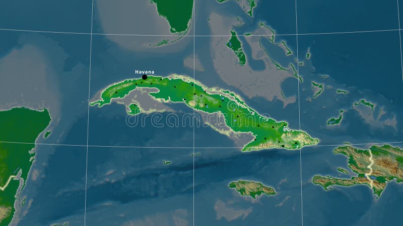 Cuba - Physical. Composition, Borders Stock Illustration - Illustration ...