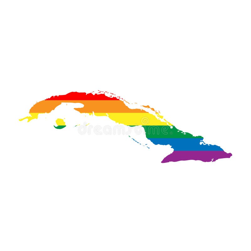 Cuba rainbow vector map stock vector. Illustration of symbol - 278214228
