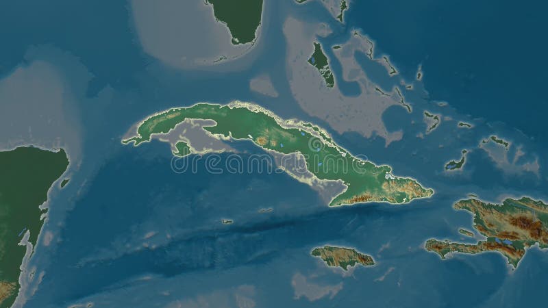 Cuba - relief. Composition stock illustration. Illustration of america ...