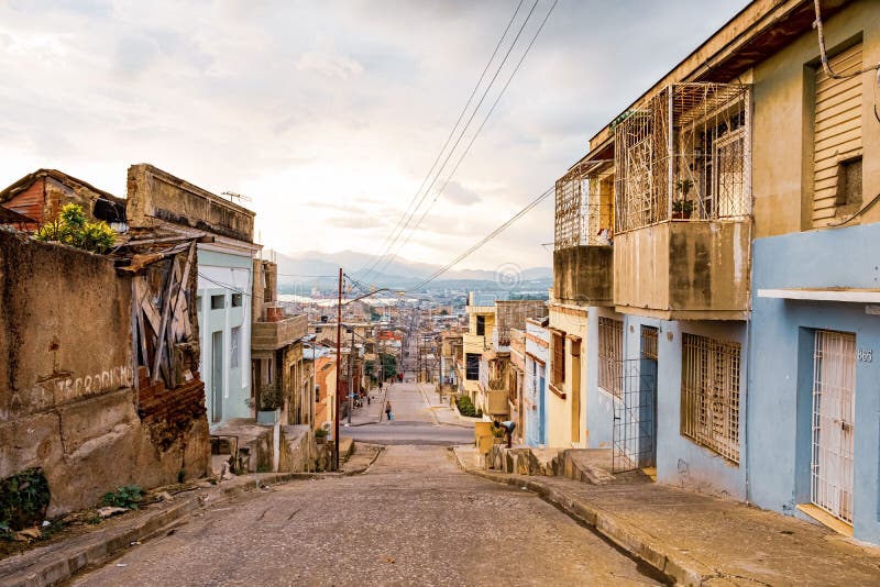 Cuba Santiago De Chile Streets Stock Image - Image of historic, steep ...