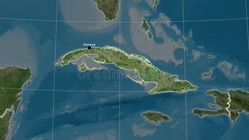 Cuba - Satellite. Composition, Borders Stock Illustration ...