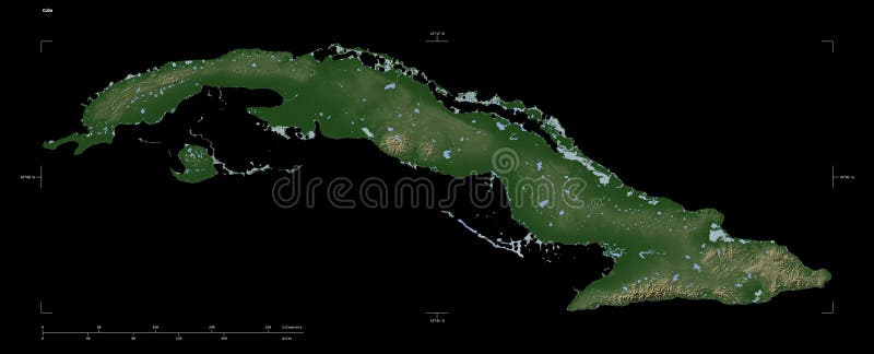 Cuba shape on black. Pale stock illustration. Illustration of black ...
