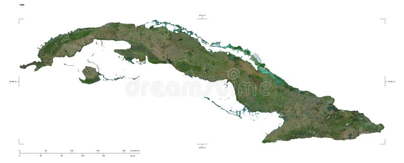 Cuba Shape on White. High-res Satellite Stock Illustration ...