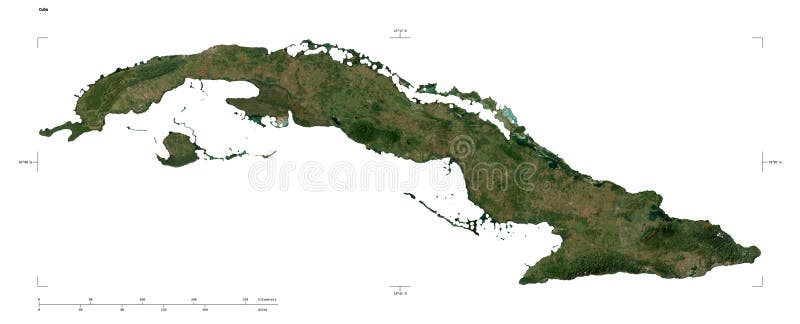 Cuba Shape on White. Low-res Satellite Stock Illustration ...