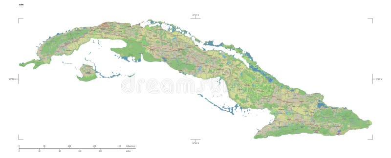 Cuba shape on black. Sepia stock illustration. Illustration of land ...