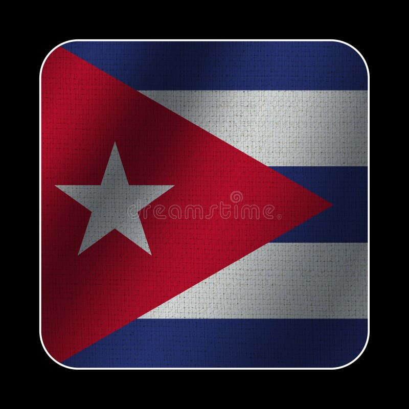 Cuba Square Realistic Flag Fabric Texture Effect Illustration Stock ...