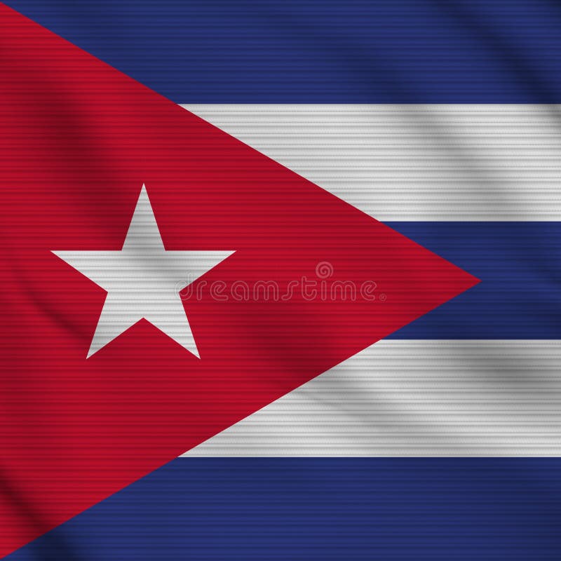 Cuba Square Realistic Flag Fabric Texture Effect Illustration Stock ...