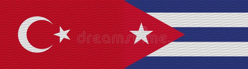 Cuba and Turkey Turkish Fabric Texture Flag Stock Illustration ...