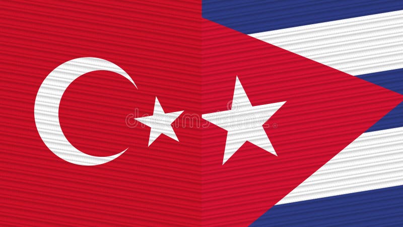 Cuba and Turkey Two Half Flags Together Stock Illustration ...