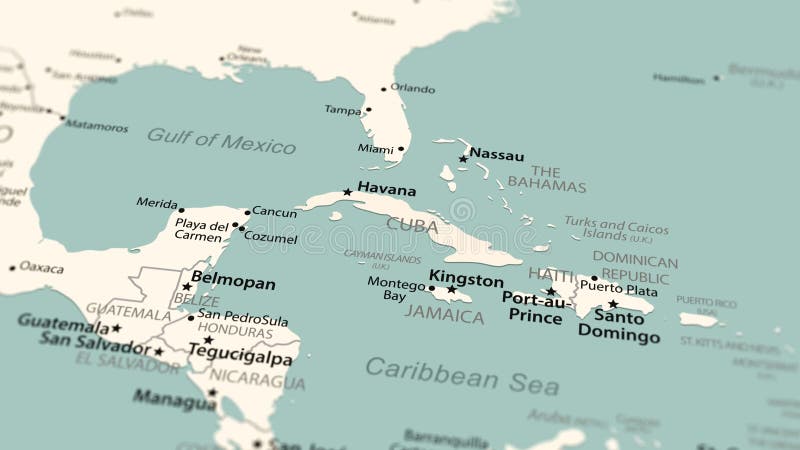Cuba on the World Map. Smooth Map Rotation Stock Video - Video of ...