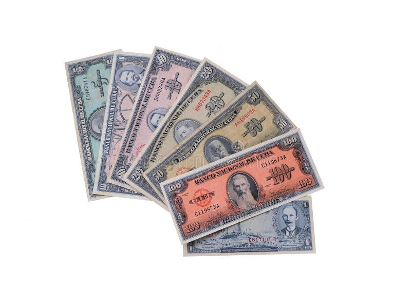 Cuban Banknotes of the Middle of the 20th Century. Stock Photo - Image ...