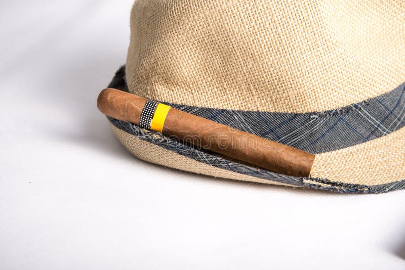 Cuban cigar and hat stock image. Image of cigar, health - 43221469
