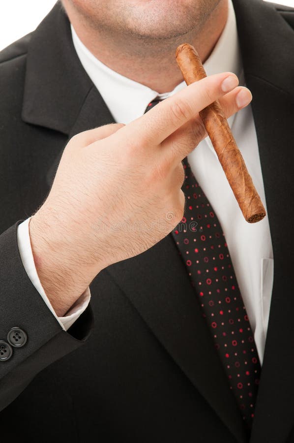 Cuban cigar, suit and tie stock image. Image of necktie - 42296809
