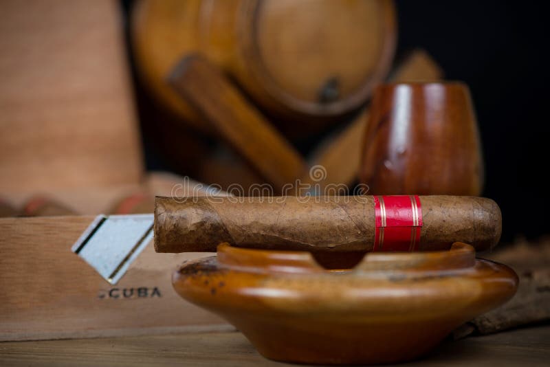Cuban cigars related items stock image. Image of cigar - 48247567