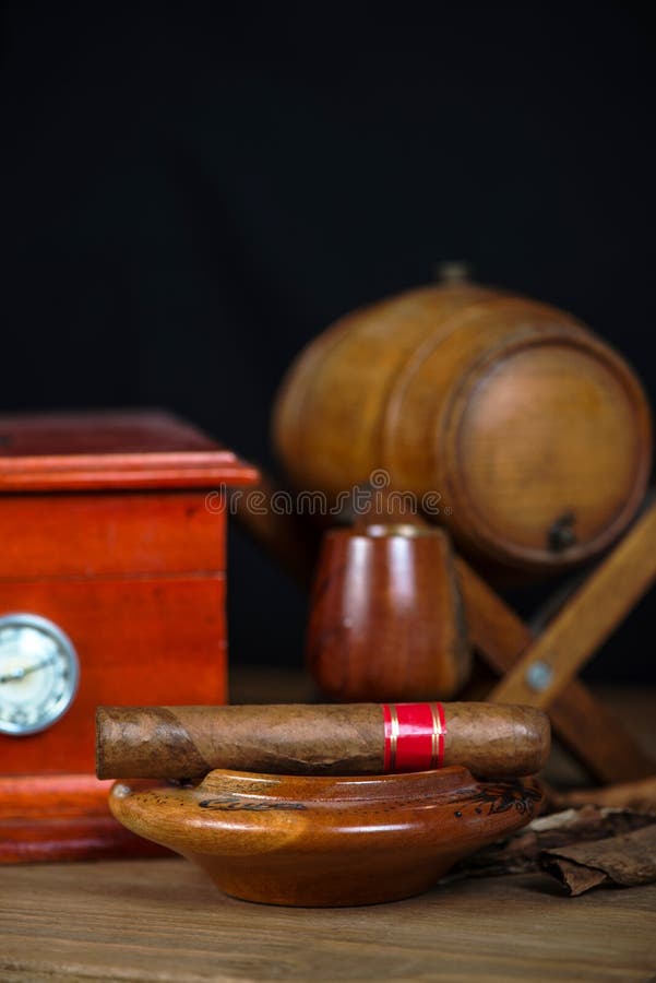 Cuban cigars related items stock photo. Image of barrel - 48247600